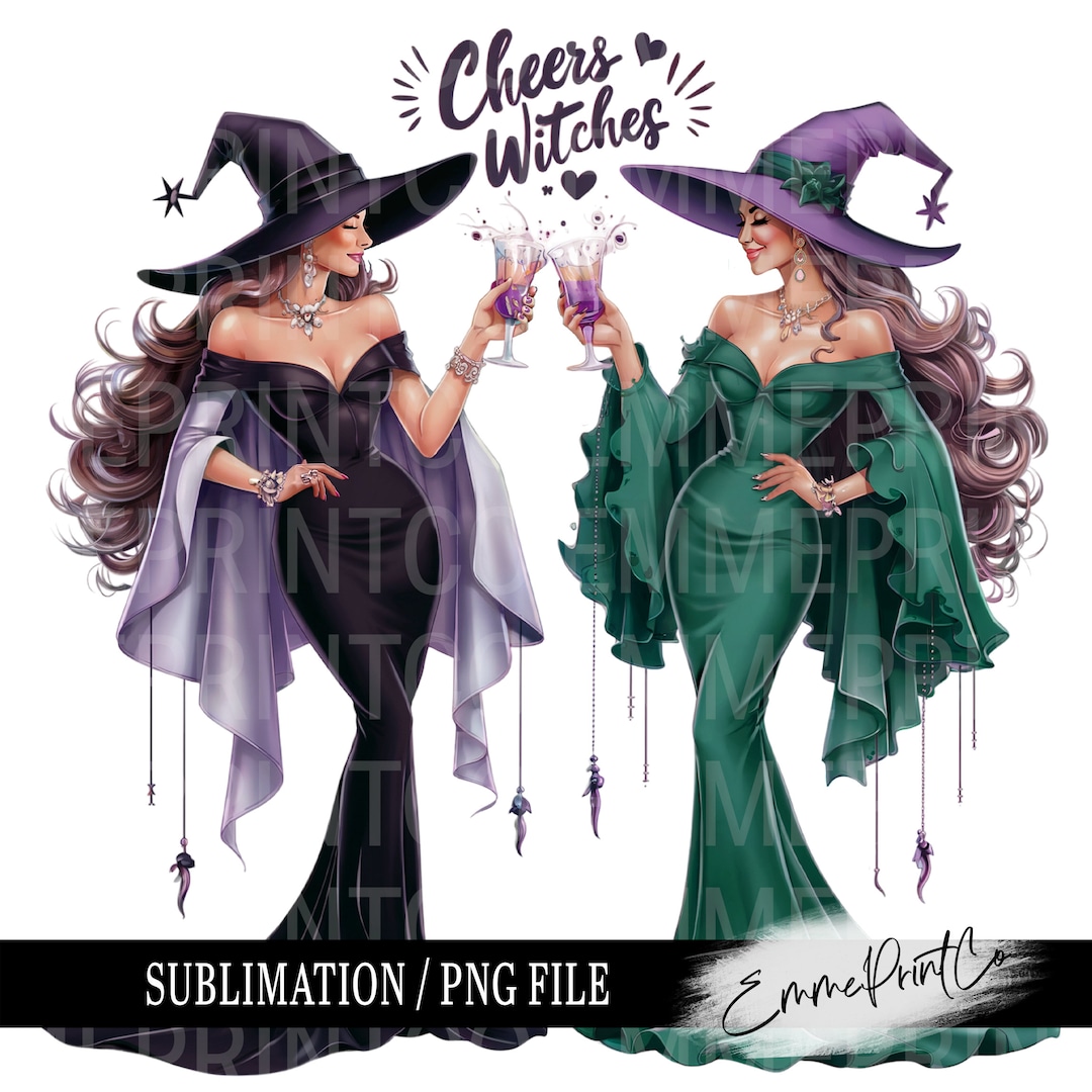 Cheers Witches Sublimation Design Witch Halloween Sublimation Design ...