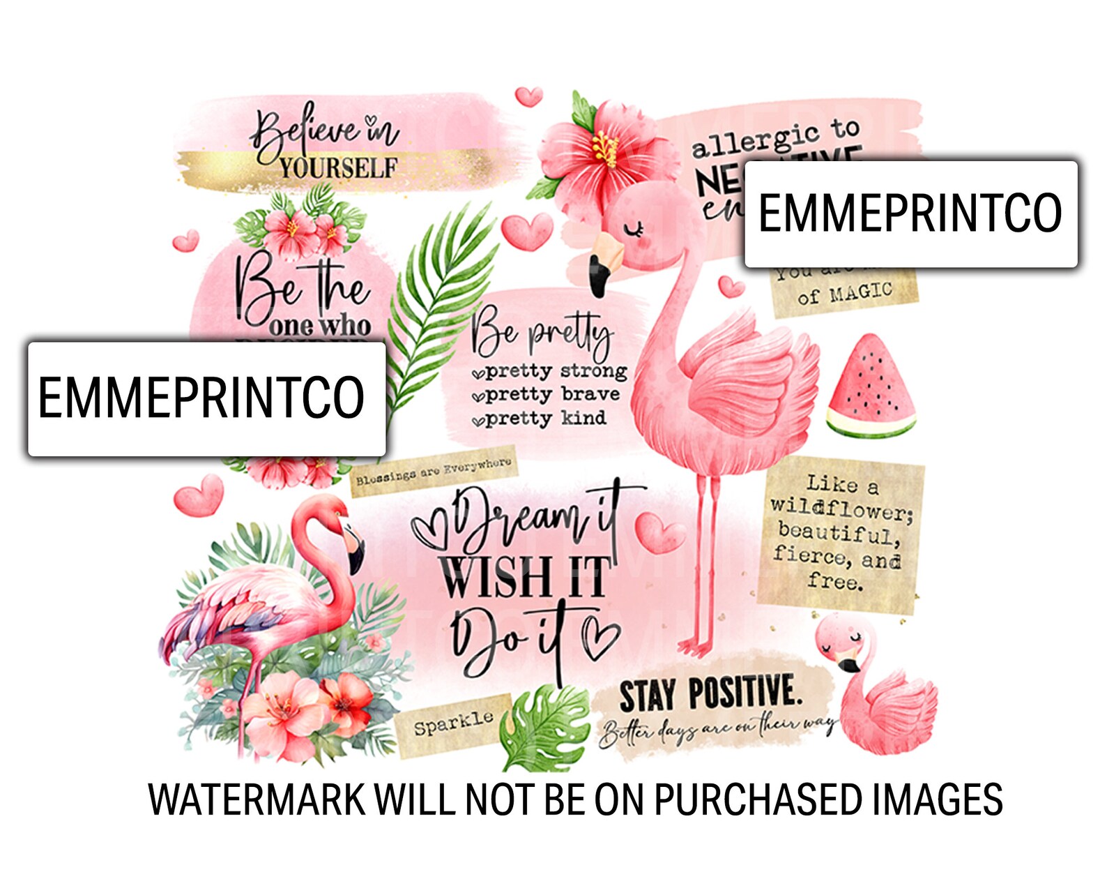 Flamingo Tumbler PNG - Positive Affirmations Pink - 20oz Skinny ...