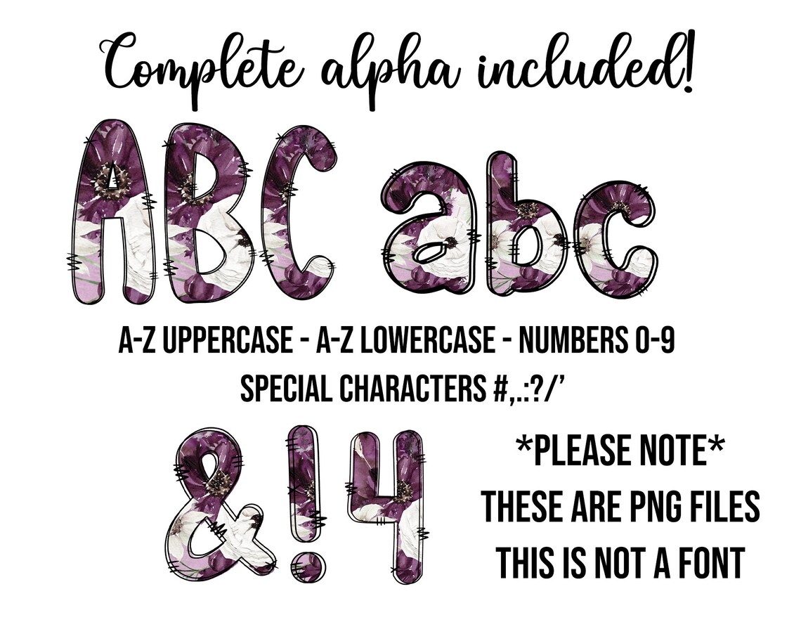 Purple Floral Tumbler Wrap PNG Name With Alpha Add Name - Etsy