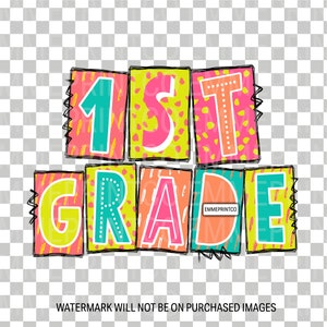 1st Grade Neon Sublimation Design PNG - Bright Neons School Grades PNG ...