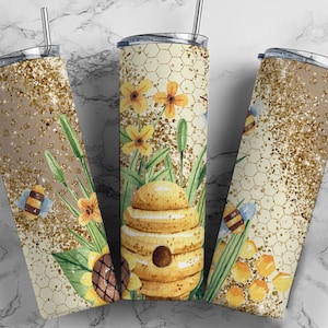 Bee Tumbler Wrap Honey Spring Seamless Tumbler Design Sublimation ...