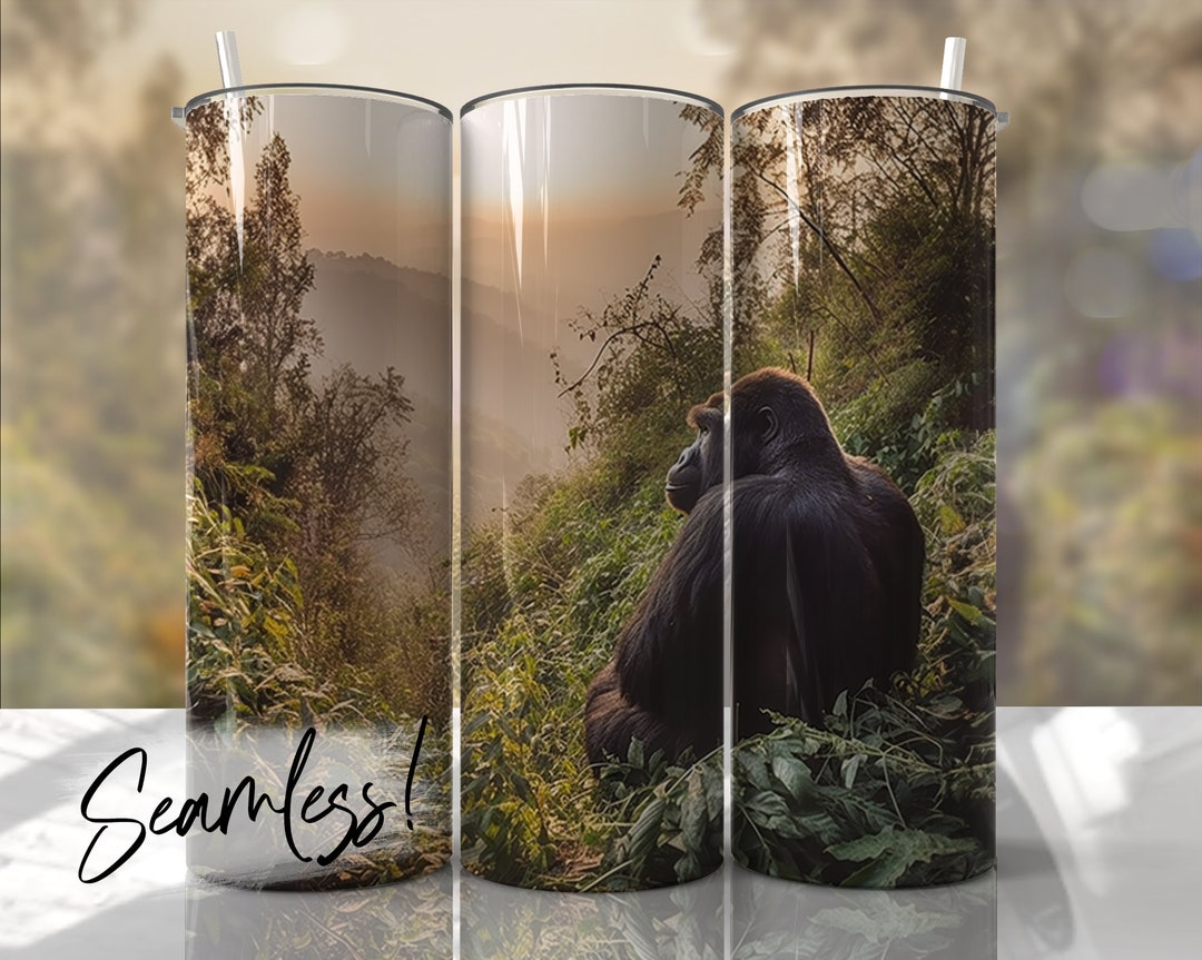 Gorilla Tumbler Wrap Seamless Photography Tumbler PNG Template ...
