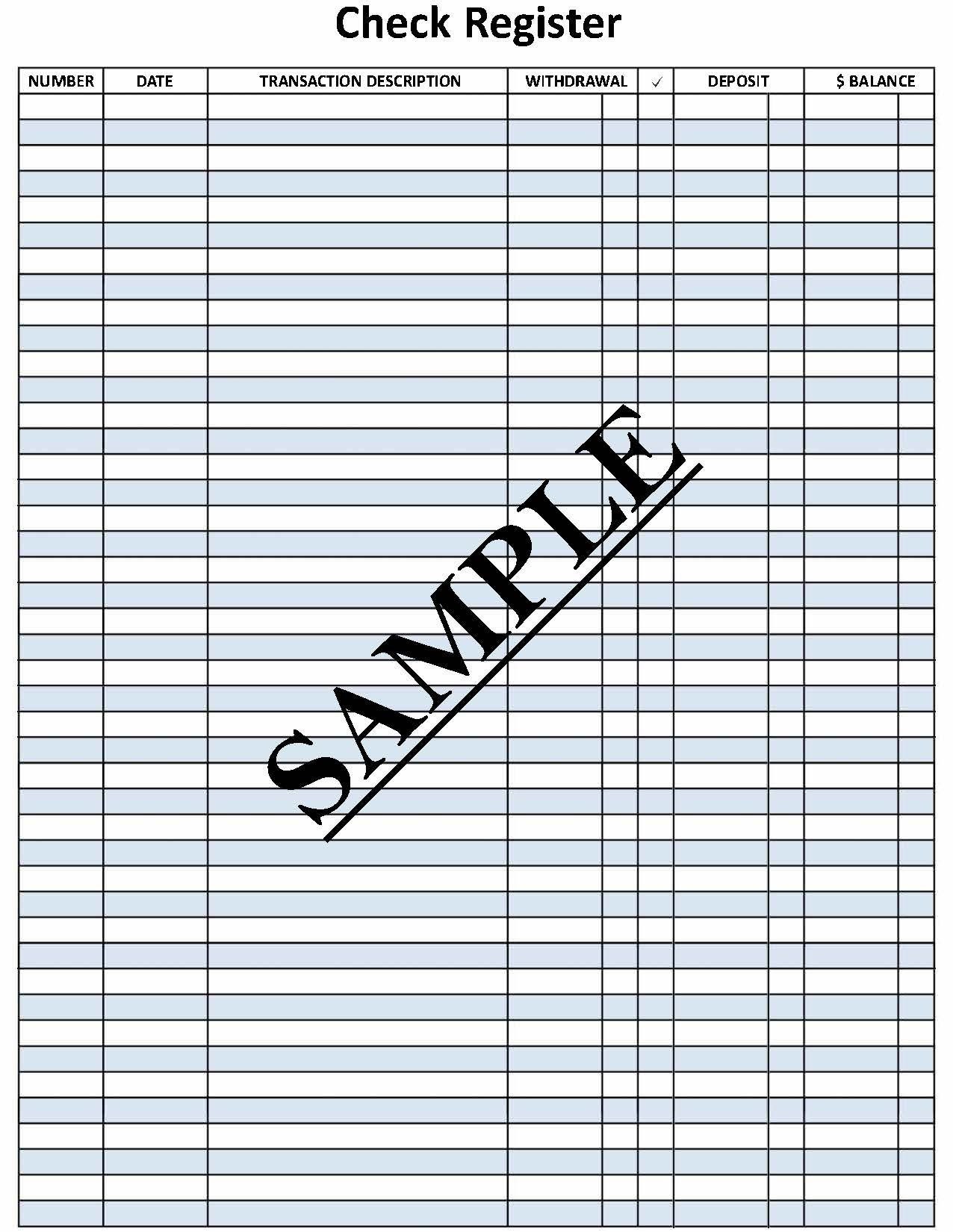 Printable Full Page Check Register - Etsy