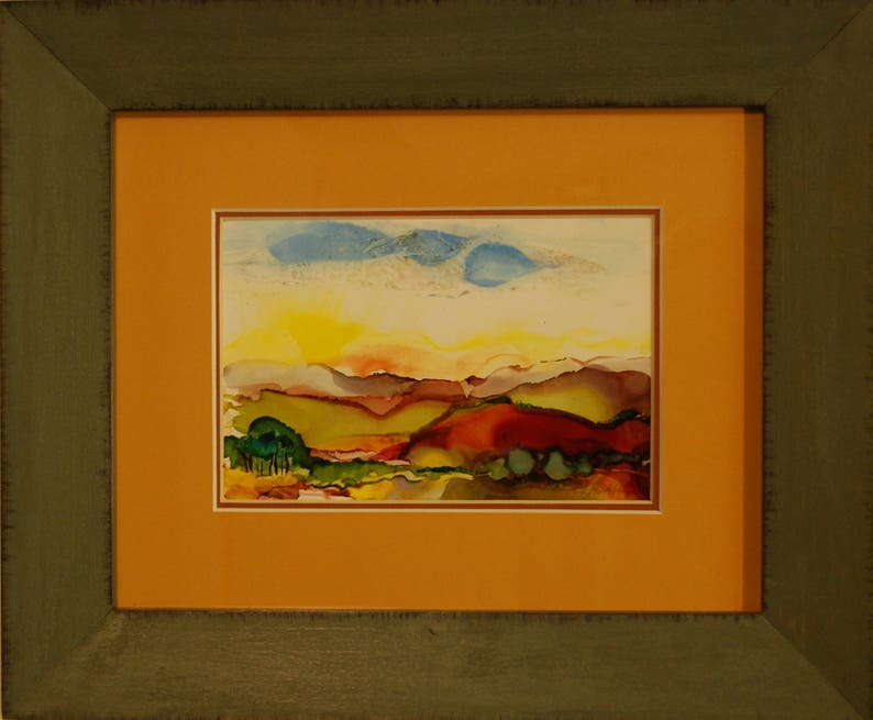 Brilliant Alcohol Inks Painting Into the Sunset - Etsy