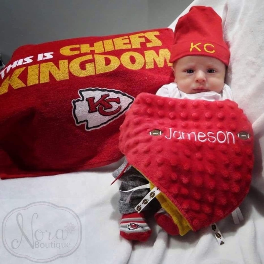 Personalized Baby Football Team Colors Lovey - Tag Blanket - Ribbon ...