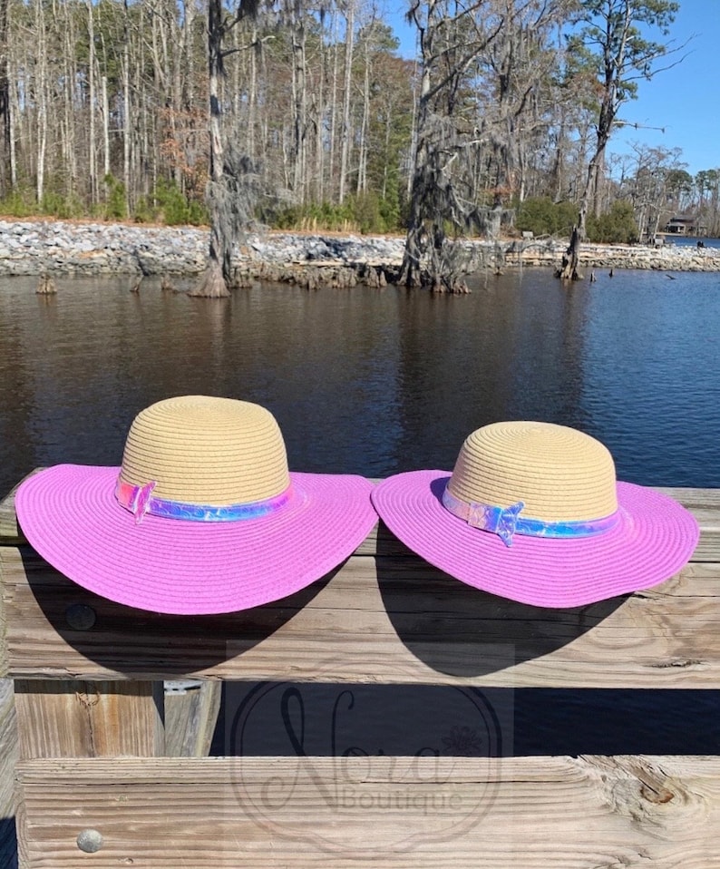 Little Girls Monogram Floppy Beach Hat Toddler Beach Hats | Etsy