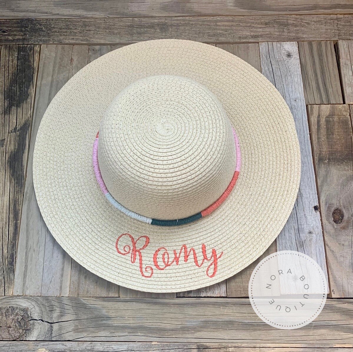 Girls Monogram Floppy Beach Hat Girls Beach Hats Straw Hat - Etsy