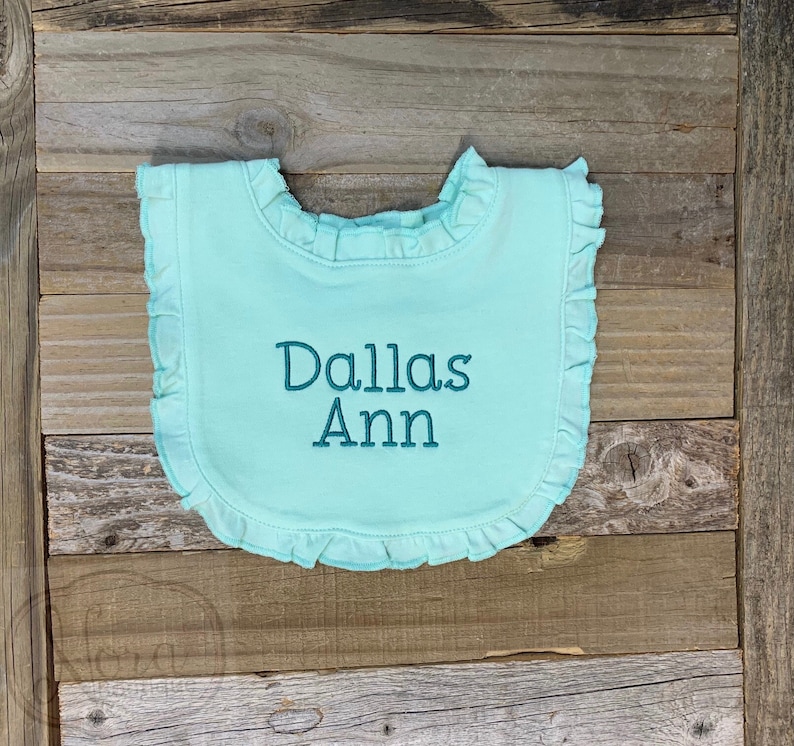 Personalized Baby Girl Ruffle Bib - Baby Girl Bib- Monogrammed Baby Bib ...