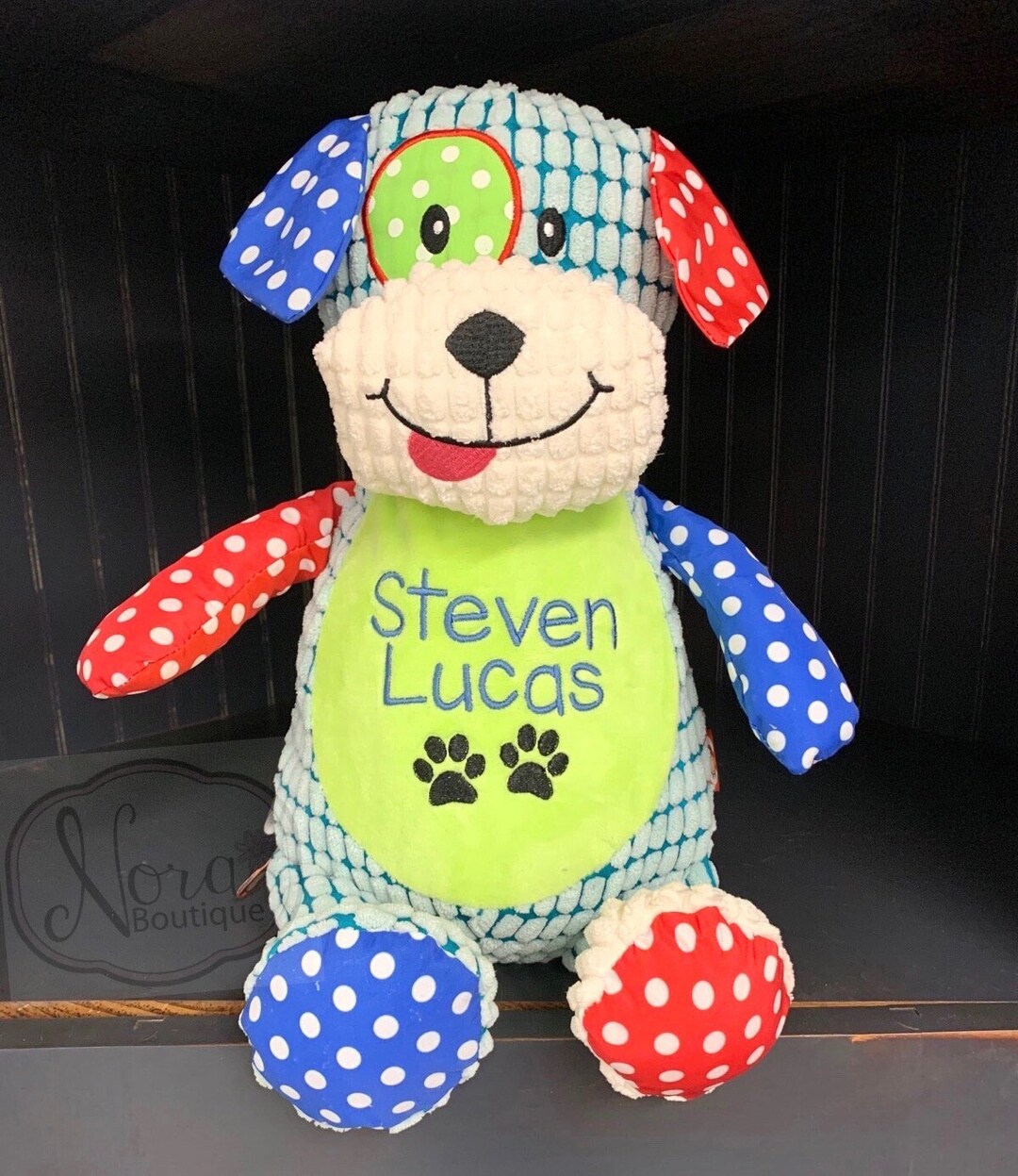 Personalized Puppy Stuffed Animal Cubbie- Monogram Dog Plush Cubbie ...