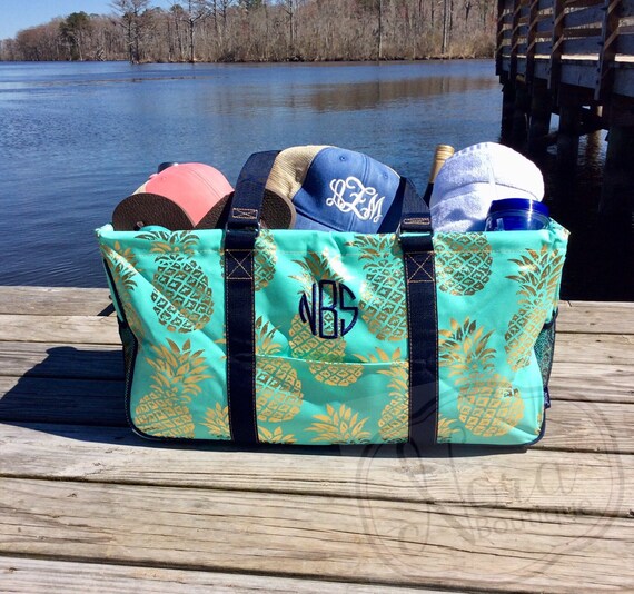 Monogrammed Large Utility Tote Tote Bag Beach Bag Tote | Etsy