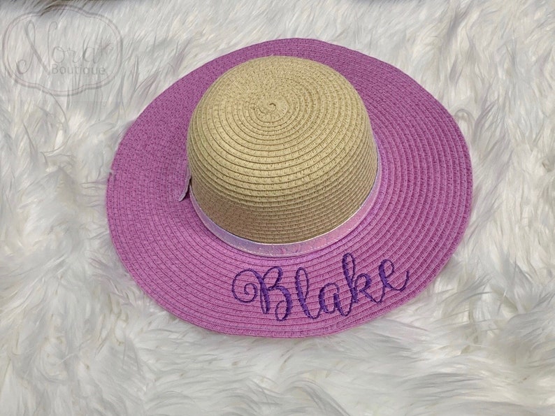 Little Girls Monogram Floppy Beach Hat Toddler Beach Hats - Etsy