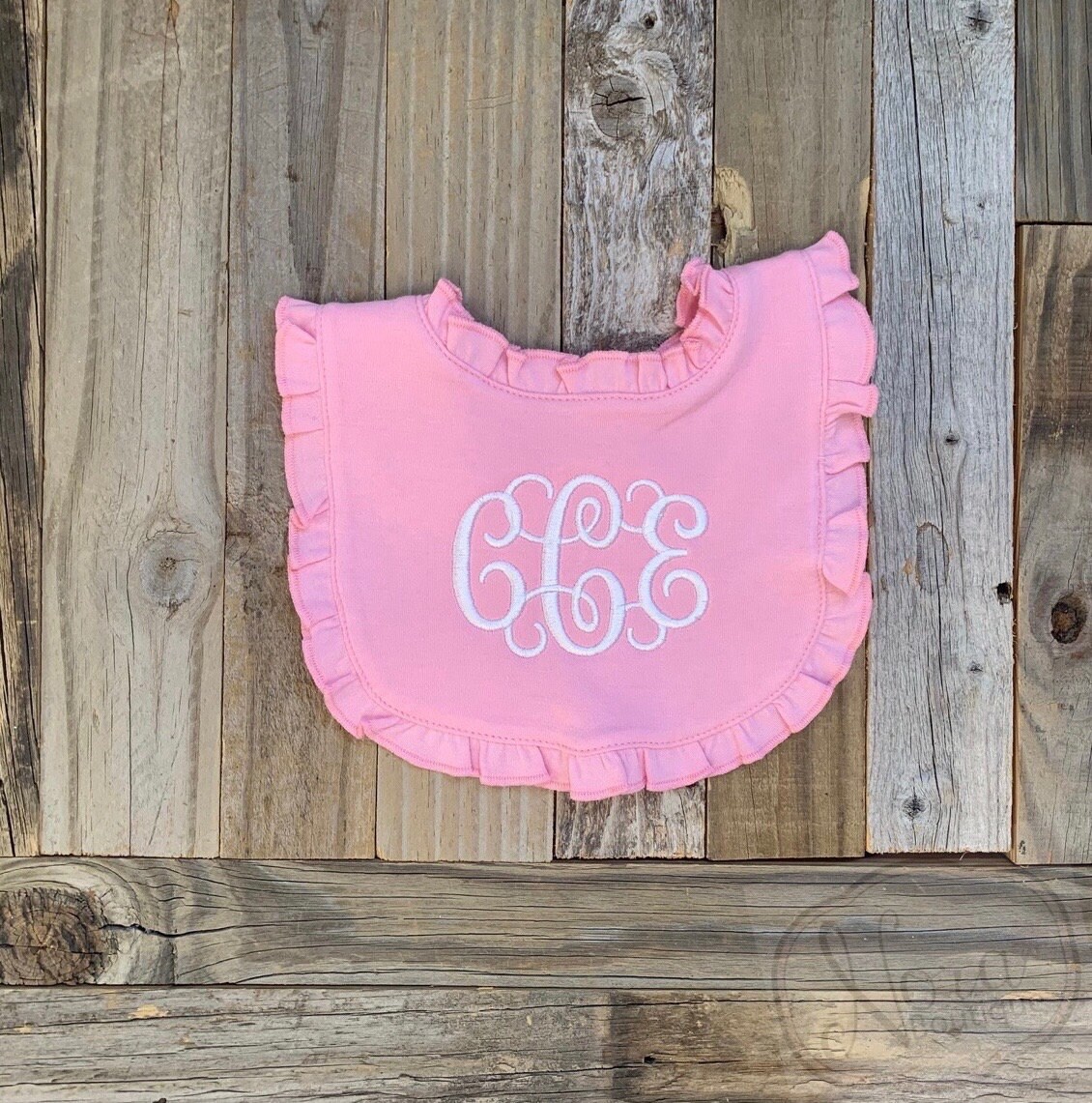 Personalized Baby Girl Ruffle Bib - Baby Girl Bib- Monogrammed Baby Bib ...