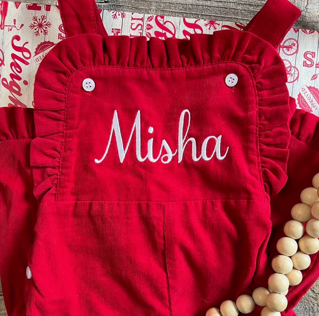 Custom Monogrammed Baby Girl Romper Overalls Holiday, Valentine ...
