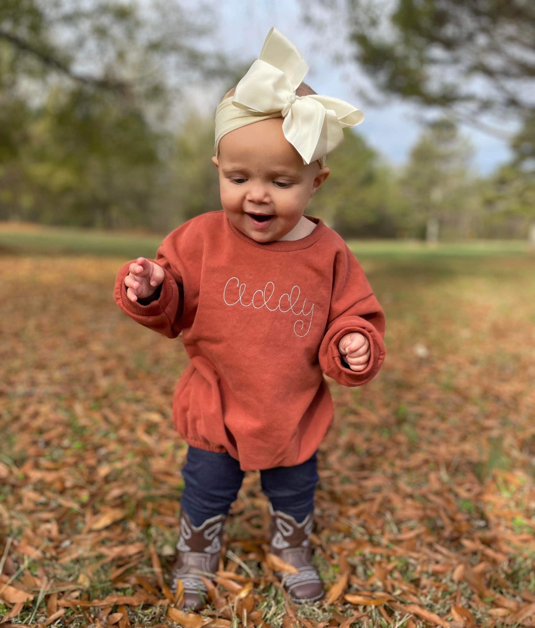 Monogrammed Baby Sweatshirt Bubble- Baby Toddler Sweatshirt Romper ...