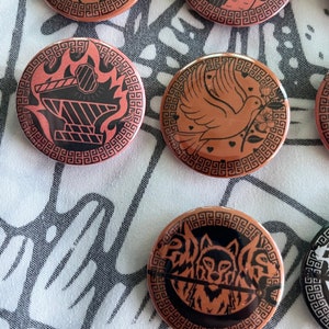 Percy Jackson Cabin Button Pins - Etsy