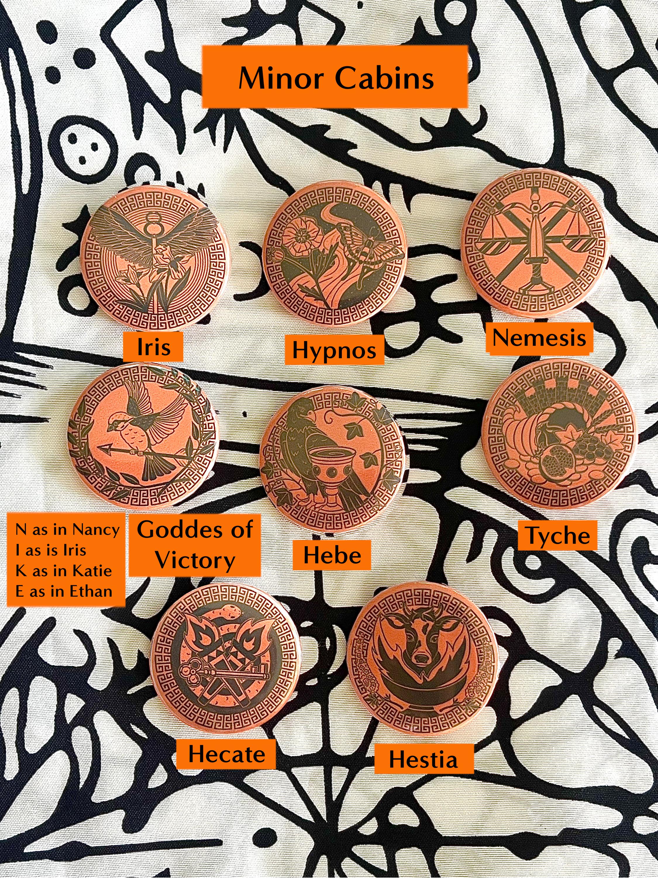 Percy Jackson Cabin Button Pins - Etsy