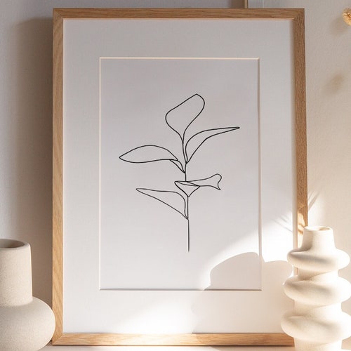 Minimal Plant Drawing Leaf Line Art Abstract Leaf Drawing - Etsy