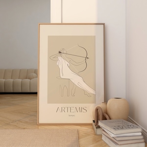 Greek Goddess Artemis Printable Wall Art, Greek Mythology Art, Artemis ...