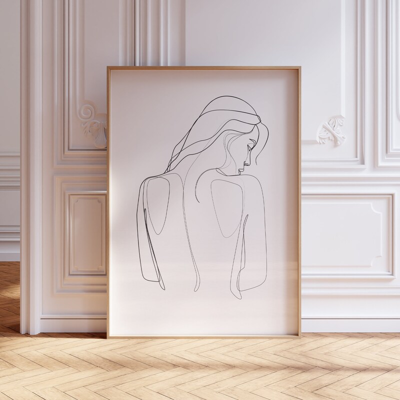 Women From Behind Line Art - Etsy