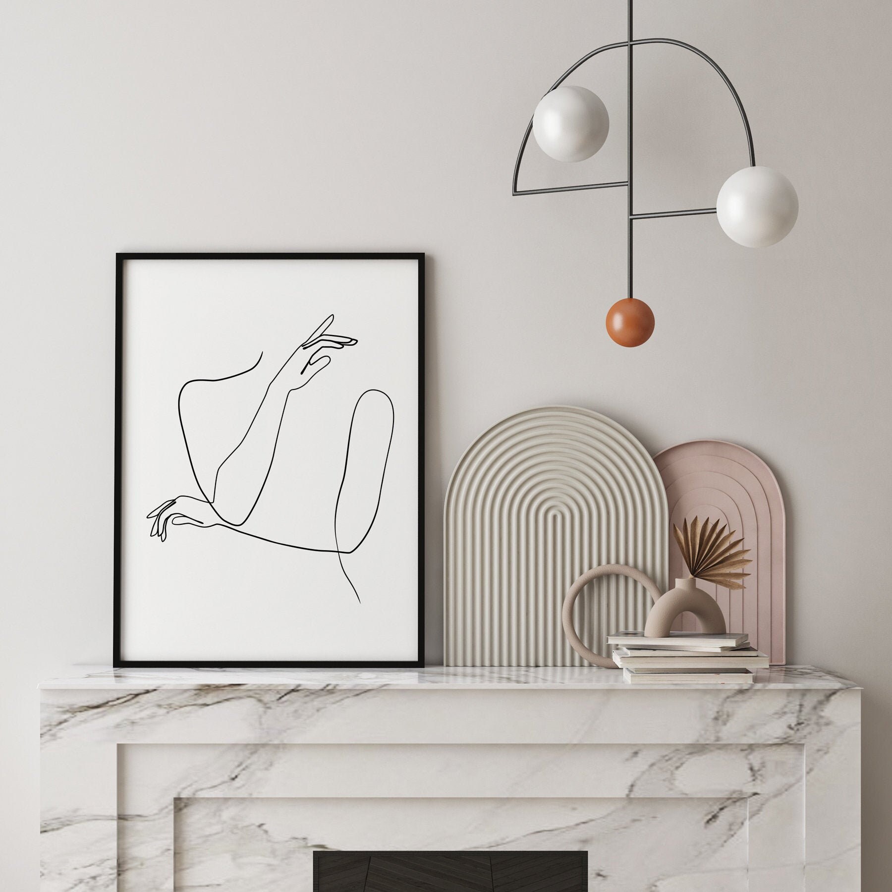 Abstract Female Hands Line Drawing Printable Hands Wall Art | Etsy