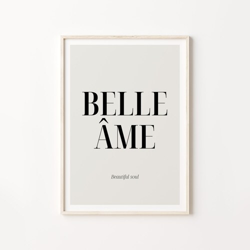Belle Ame PRINTABLE Quote French Decor Definition Print | Etsy