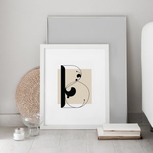 Printable Initial Wall Art Letter B Wall Decor Monogram - Etsy