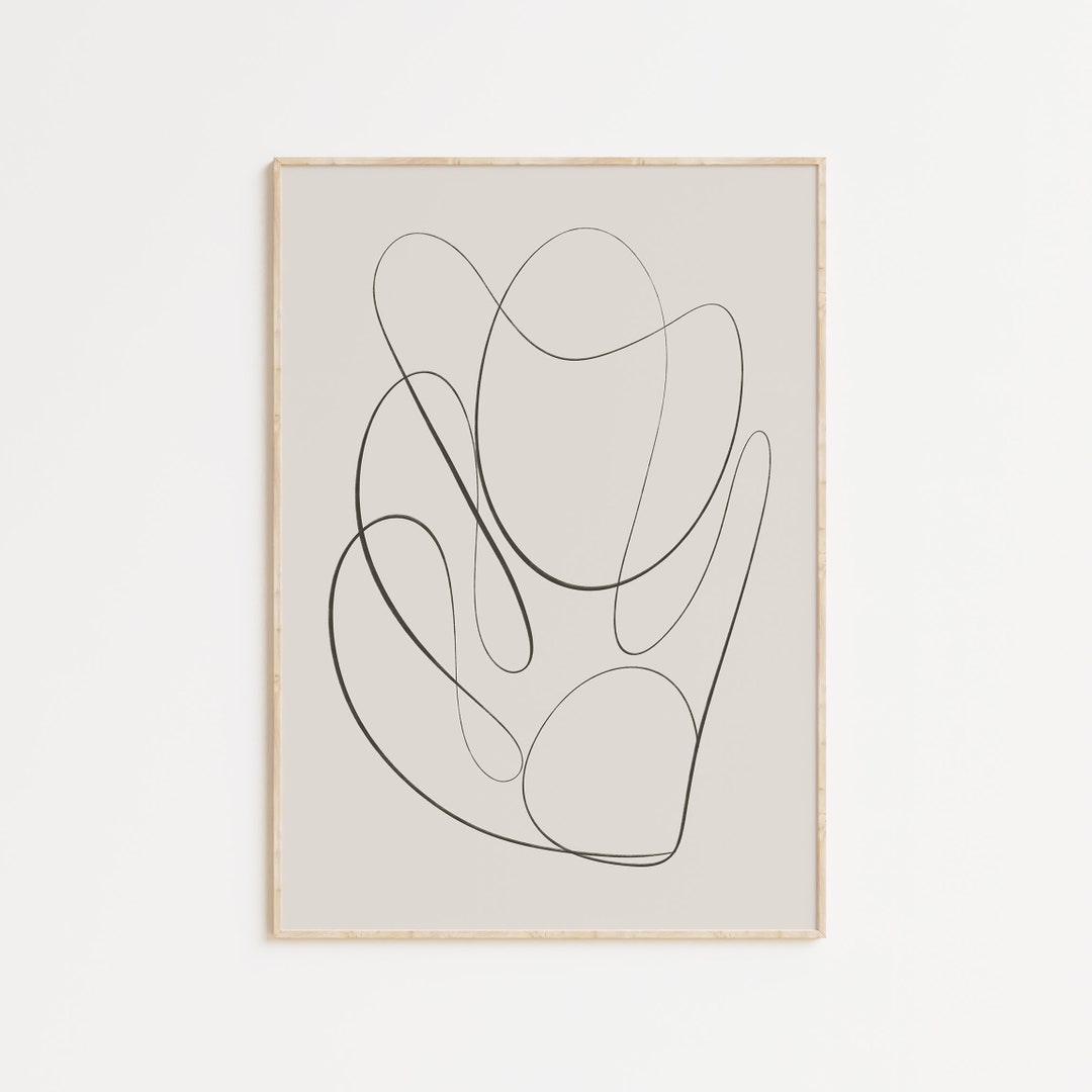 Abstract Scribble Line Art, Abstract Art, Printable Modern Wall Art ...