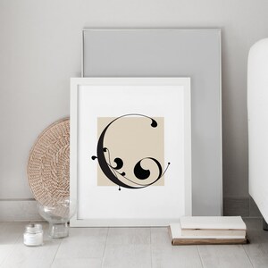 Letter C Wall Decor, Printable Initial Wall Art, Monogram Print, Letter ...
