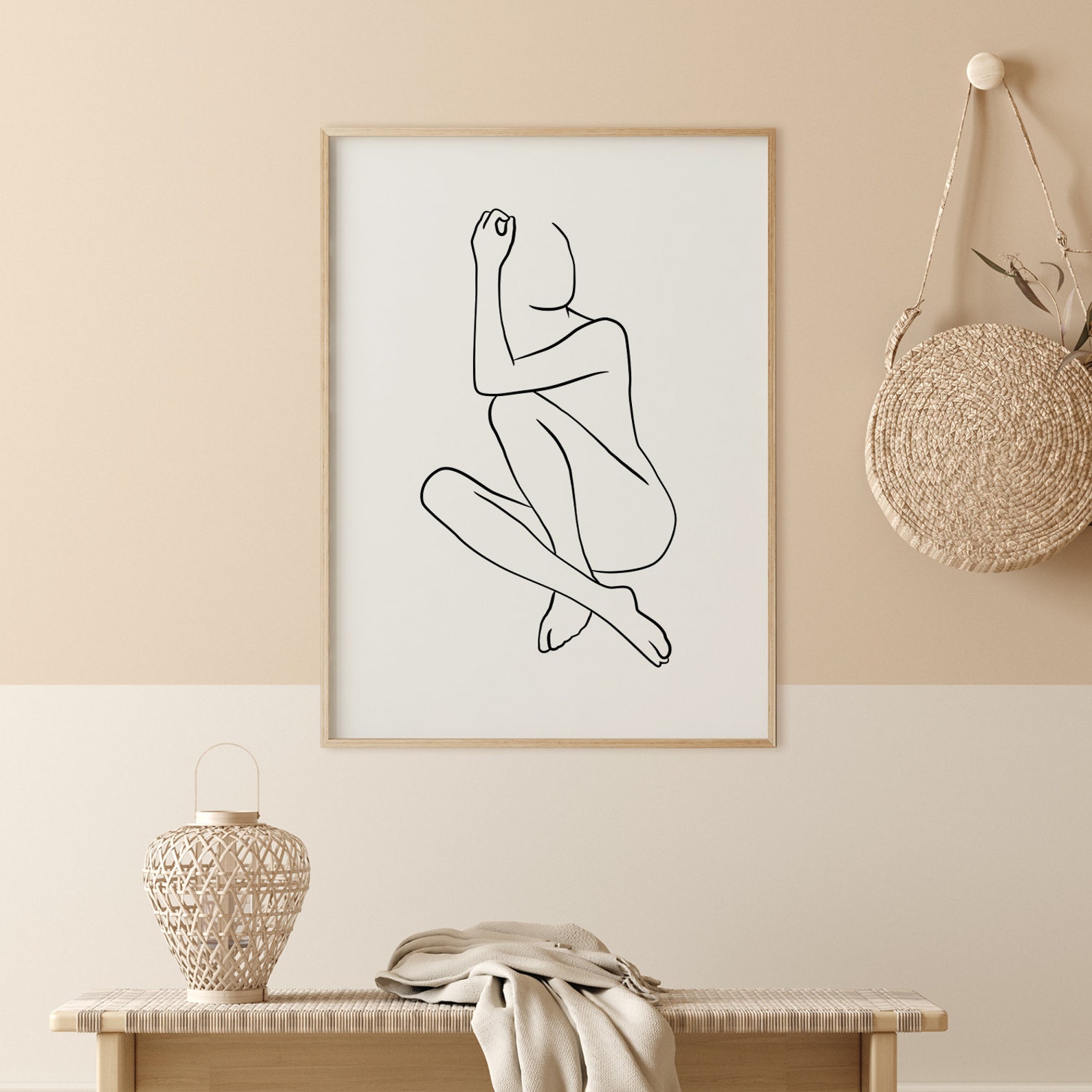 Line Drawing PRINTABLE Line Art Female Body Female Pose | Etsy