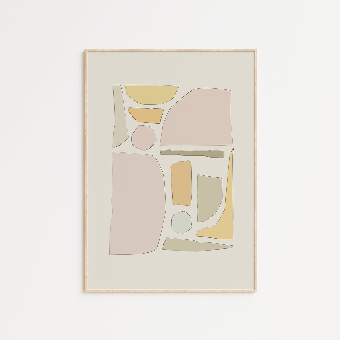 Pastel Decor Neutral Abstract Art Printable Poster Geometric | Etsy