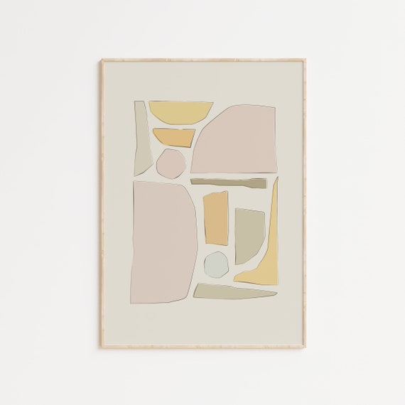 Pastel Decor Neutral Abstract Art Printable Poster Geometric | Etsy