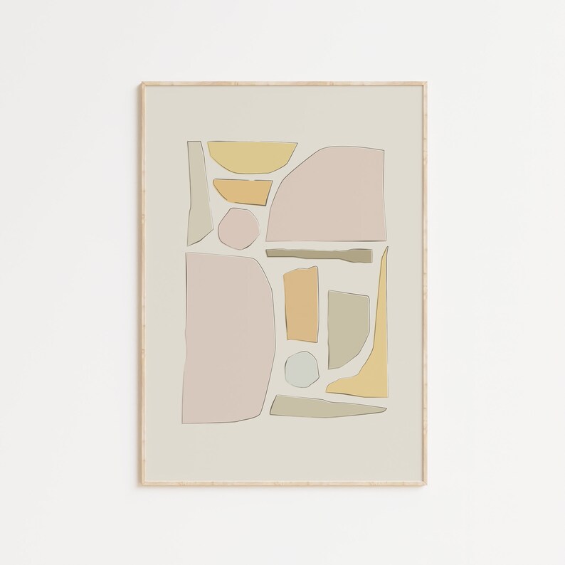 Pastel Decor Neutral Abstract Art Printable Poster Geometric | Etsy