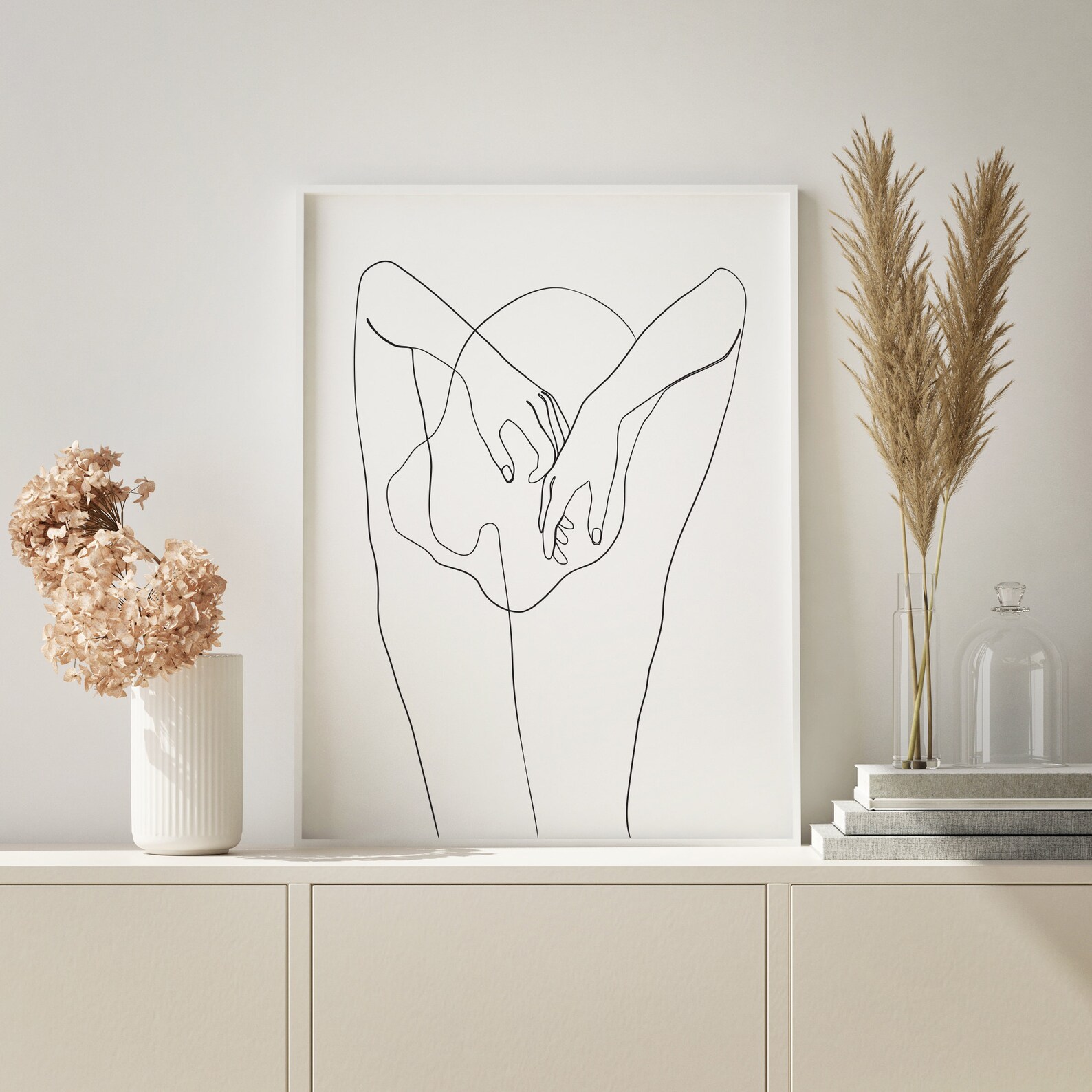 Abstract Female Body Line Drawing Woman Hands Art Female - Etsy