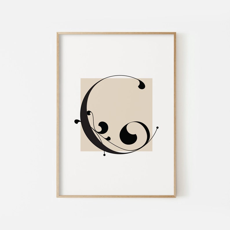 Letter C Wall Decor Printable Initial Wall Art Monogram - Etsy
