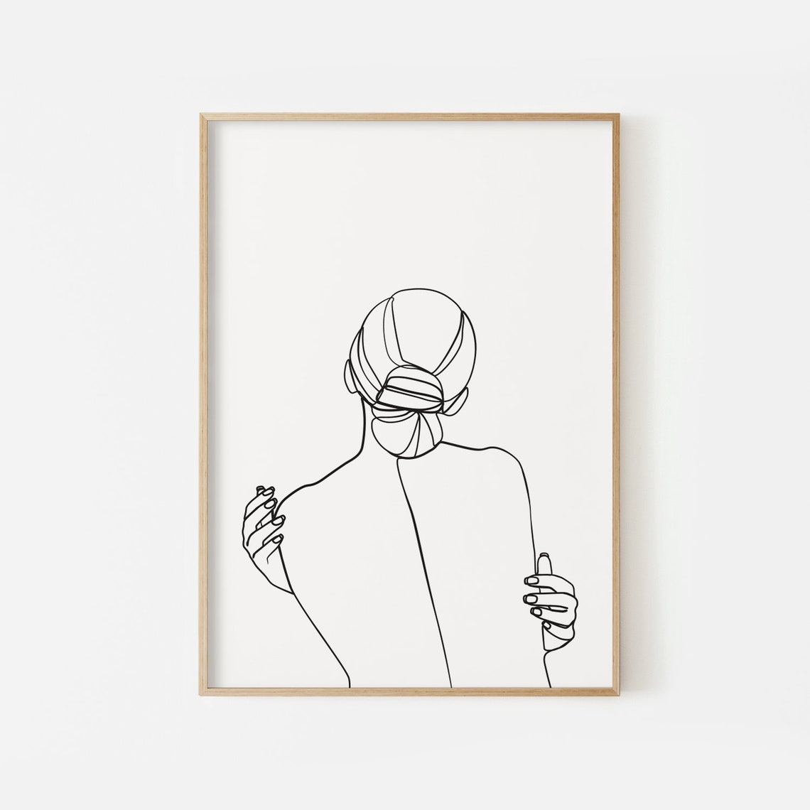 Woman back line drawing Printable wall art Minimalist art | Etsy