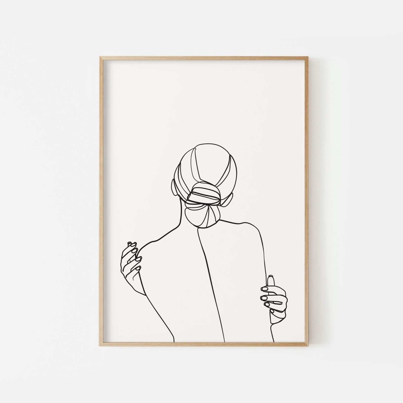 Woman back line drawing Printable wall art Minimalist art | Etsy