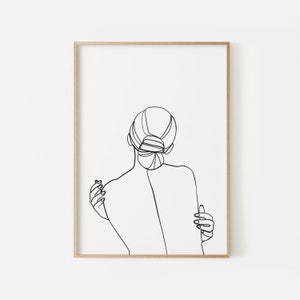 Woman back line drawing Printable wall art Minimalist art | Etsy