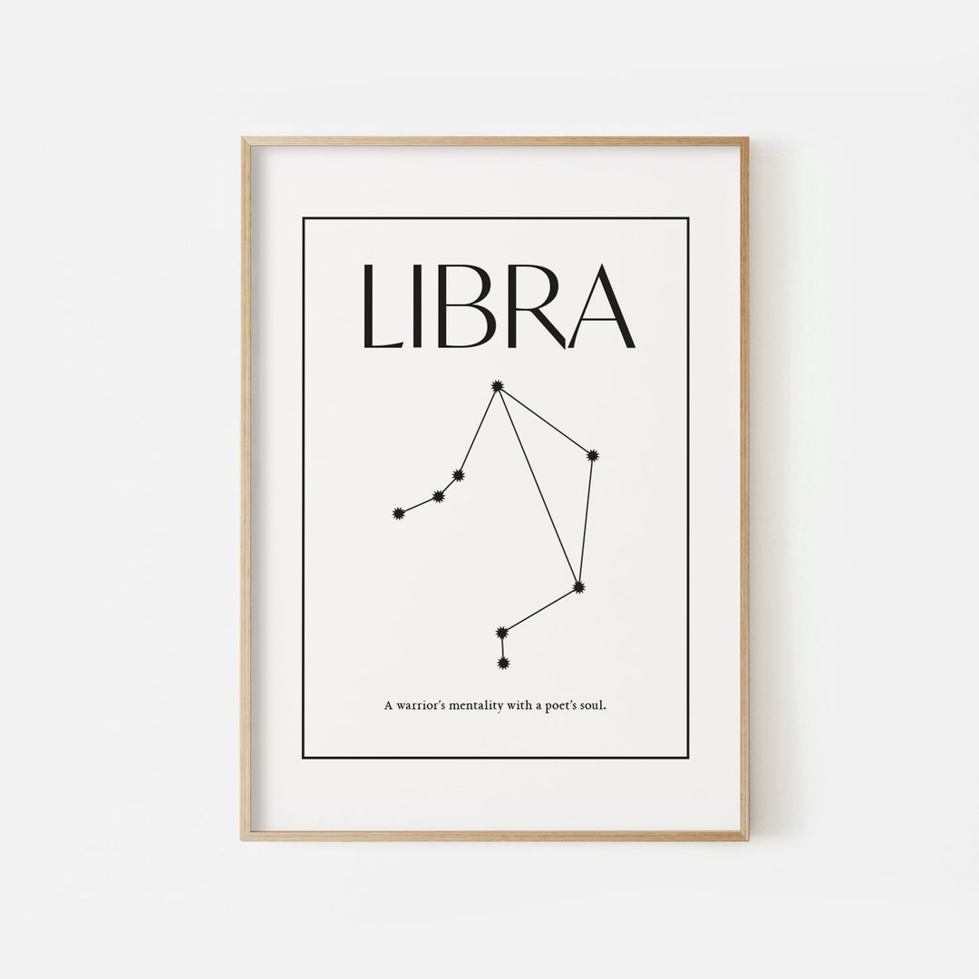 Libra Zodiac Print, Libra Gift, Libra Art, Zodiac Printable Art ...