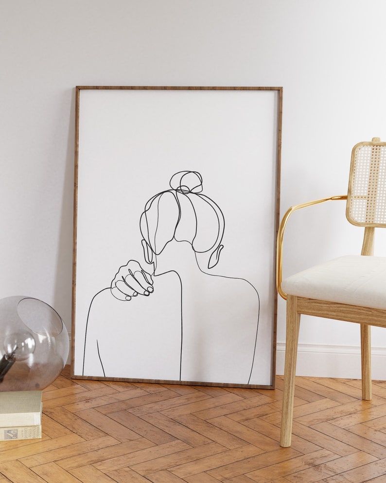 Woman Back Drawing Female Art Print One Line Art Printable - Etsy
