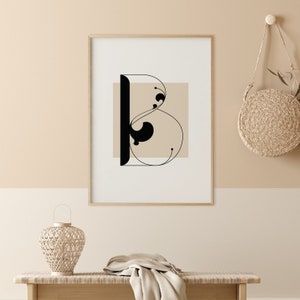 Printable Initial Wall Art Letter B Wall Decor Monogram - Etsy