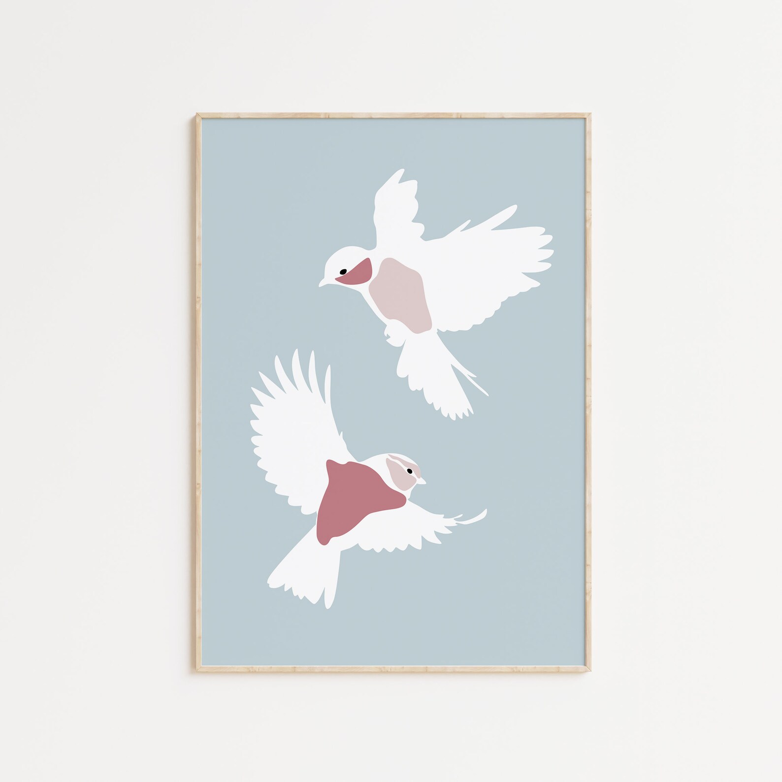 Flying Birds Poster Abstract Bird Wall Art Two Birds Print | Etsy