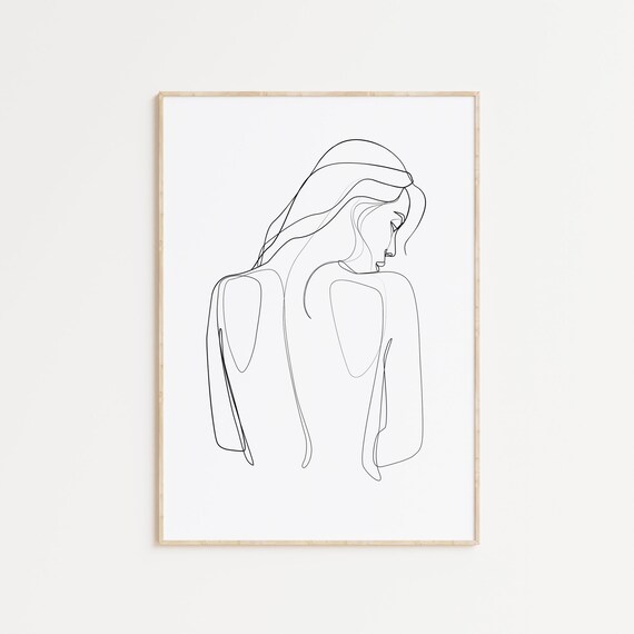 Woman Back Line Art Minimalist Woman Line Drawing One Line - Etsy