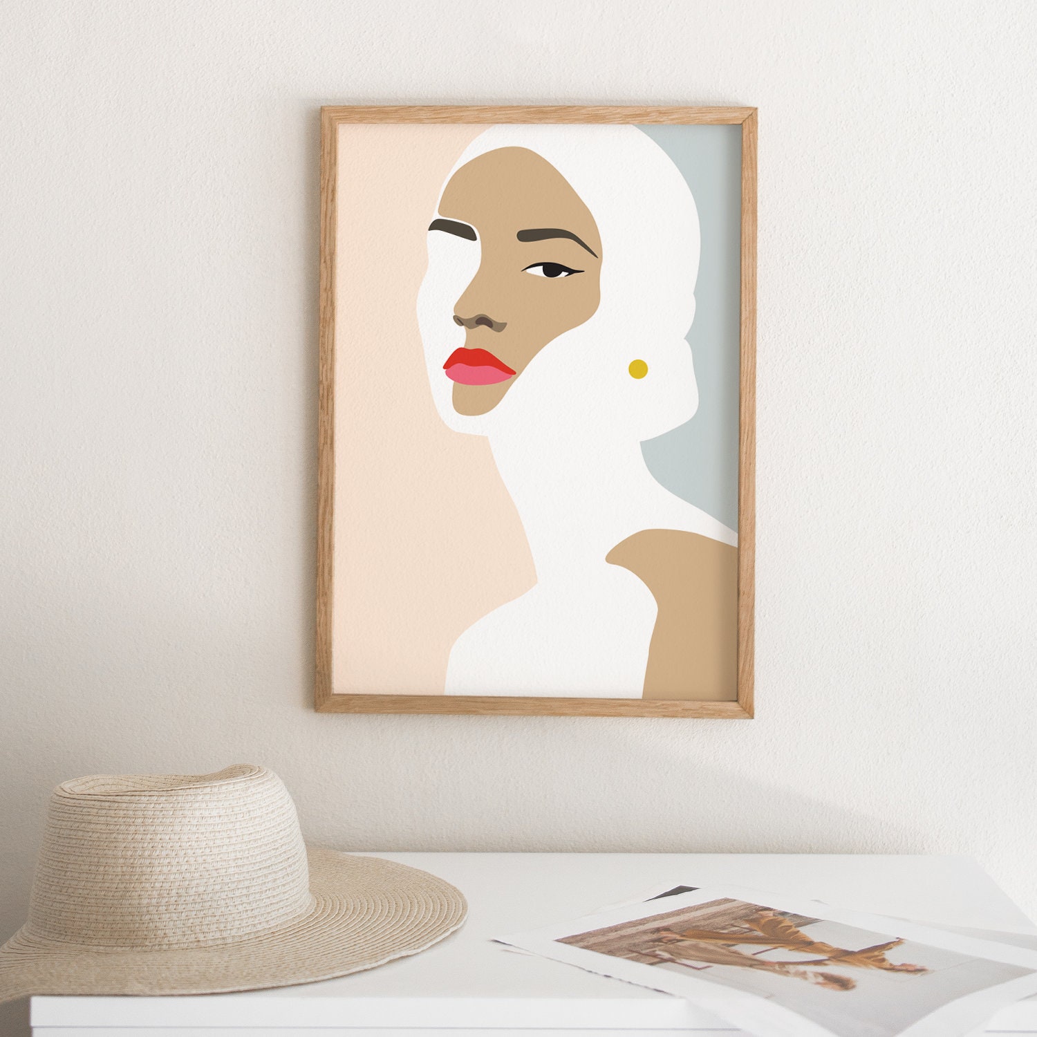 Abstract Face PRINTABLE Female Portrait Illustration Minimal - Etsy Israel