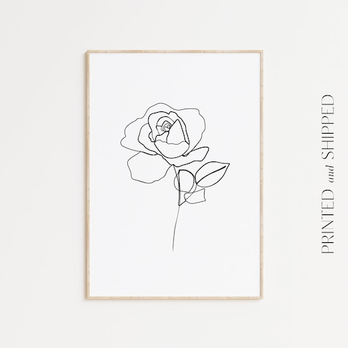 Rose Line Drawing Printable Flower Rose Line Art One Line - Etsy Canada