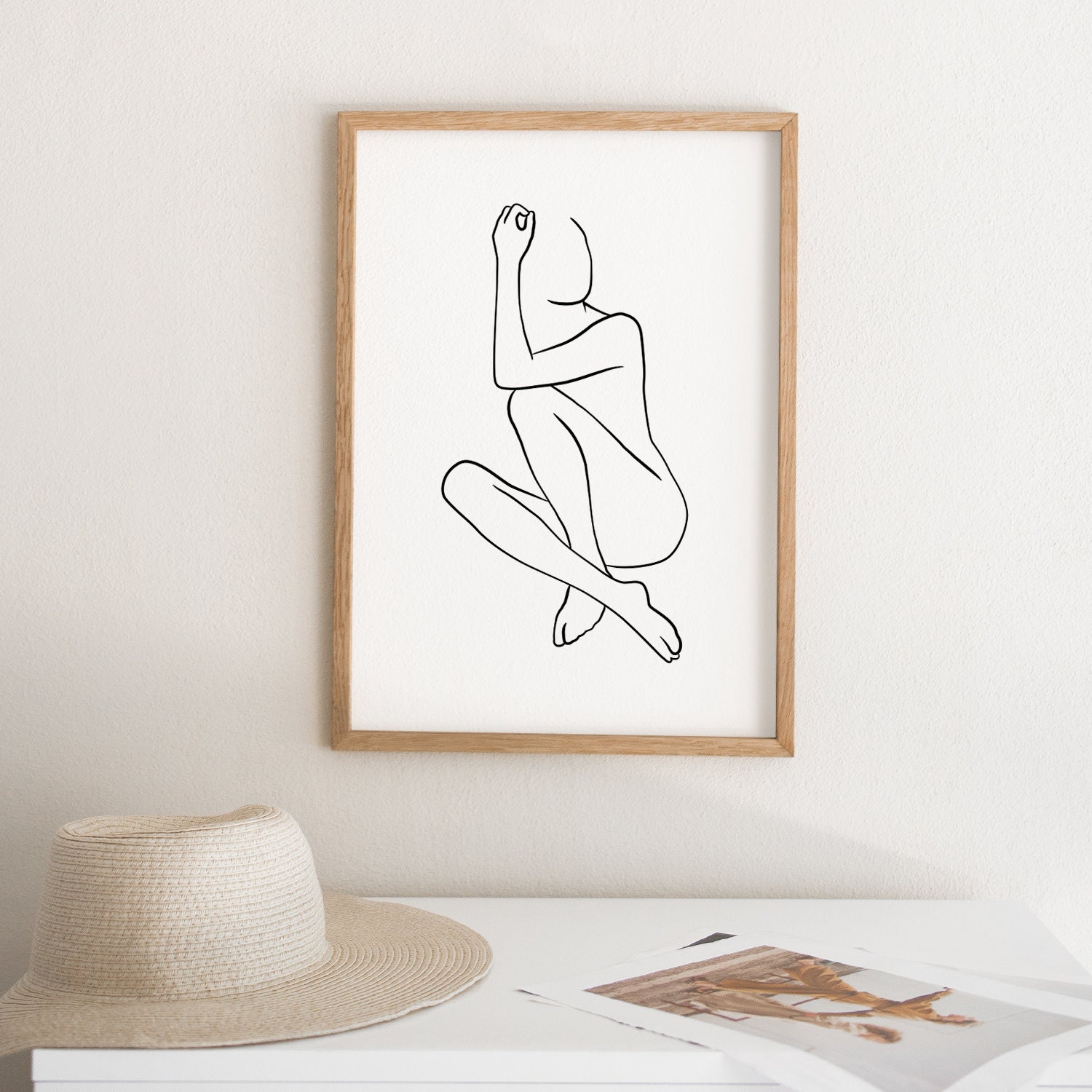 Line Drawing PRINTABLE Line Art Female Body Female Pose - Etsy UK