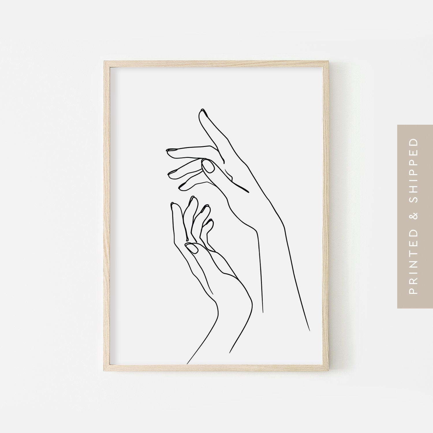 Female hands line drawing poster Simple hands drawing Hands | Etsy