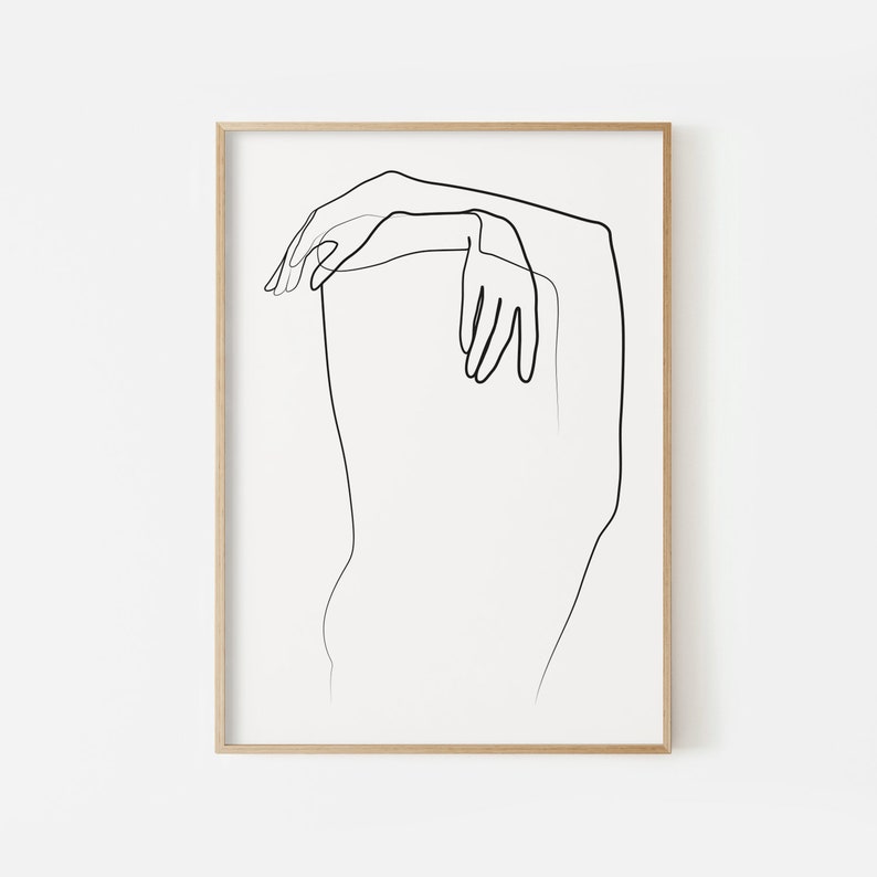 Printable Hands Wall Art Abstract Female Hands Line Drawing - Etsy