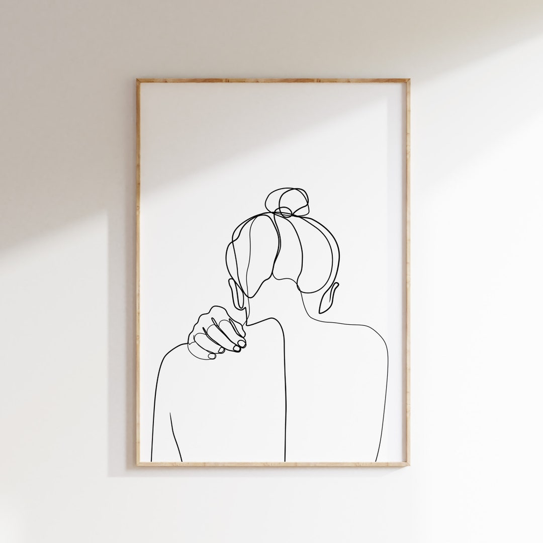 Woman Back Drawing Female Art Print One Line Art Printable - Etsy