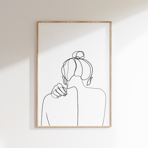 Single Line Face Art Print Minimalist Woman Line Drawing Etsy
