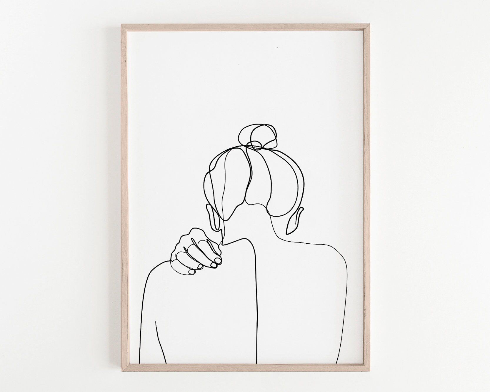 Woman back drawing Female art print One line art Printable | Etsy